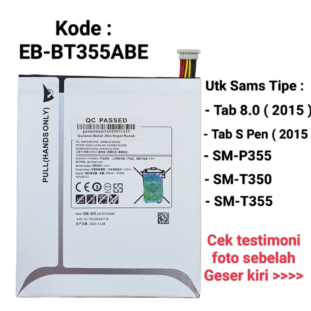 Jual Baterai Batre Original Sams Tab A 8 S Pen T350 T355 P355 Battery ...