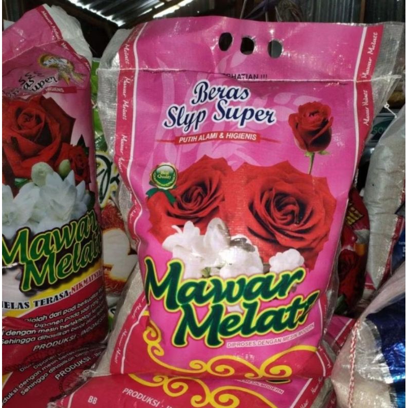 Jual beras cap mawar melati 5kg | Shopee Indonesia