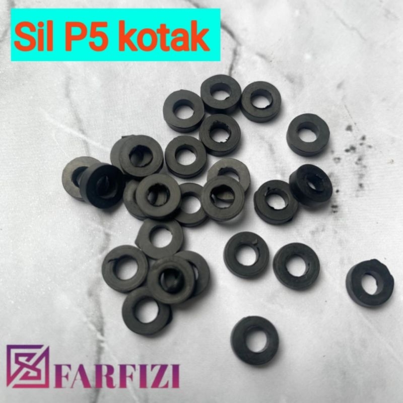 Jual Oring seal P5 model kotak isi 10 pcs / sil valve pompa as 5mm ...
