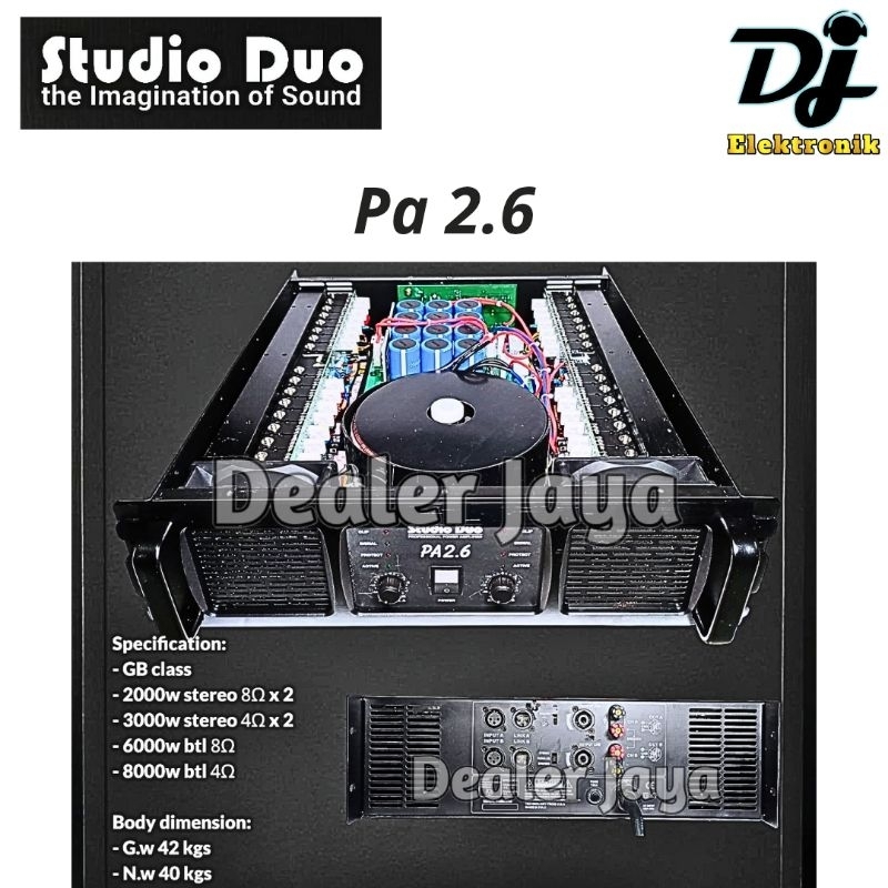 Jual Power Amplifier Studio Duo PA 2.6 / PA2.6 - 2 channel (StudioDuo ...