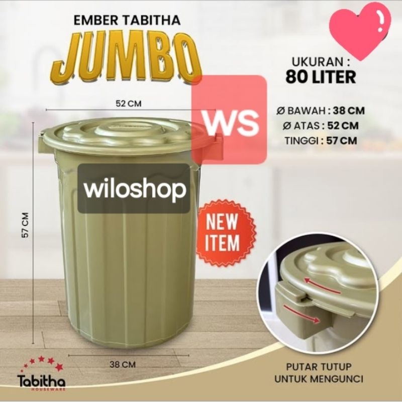 Jual ember 80 liter/ember jumbo/ember tabitha/ember plastik | Shopee ...