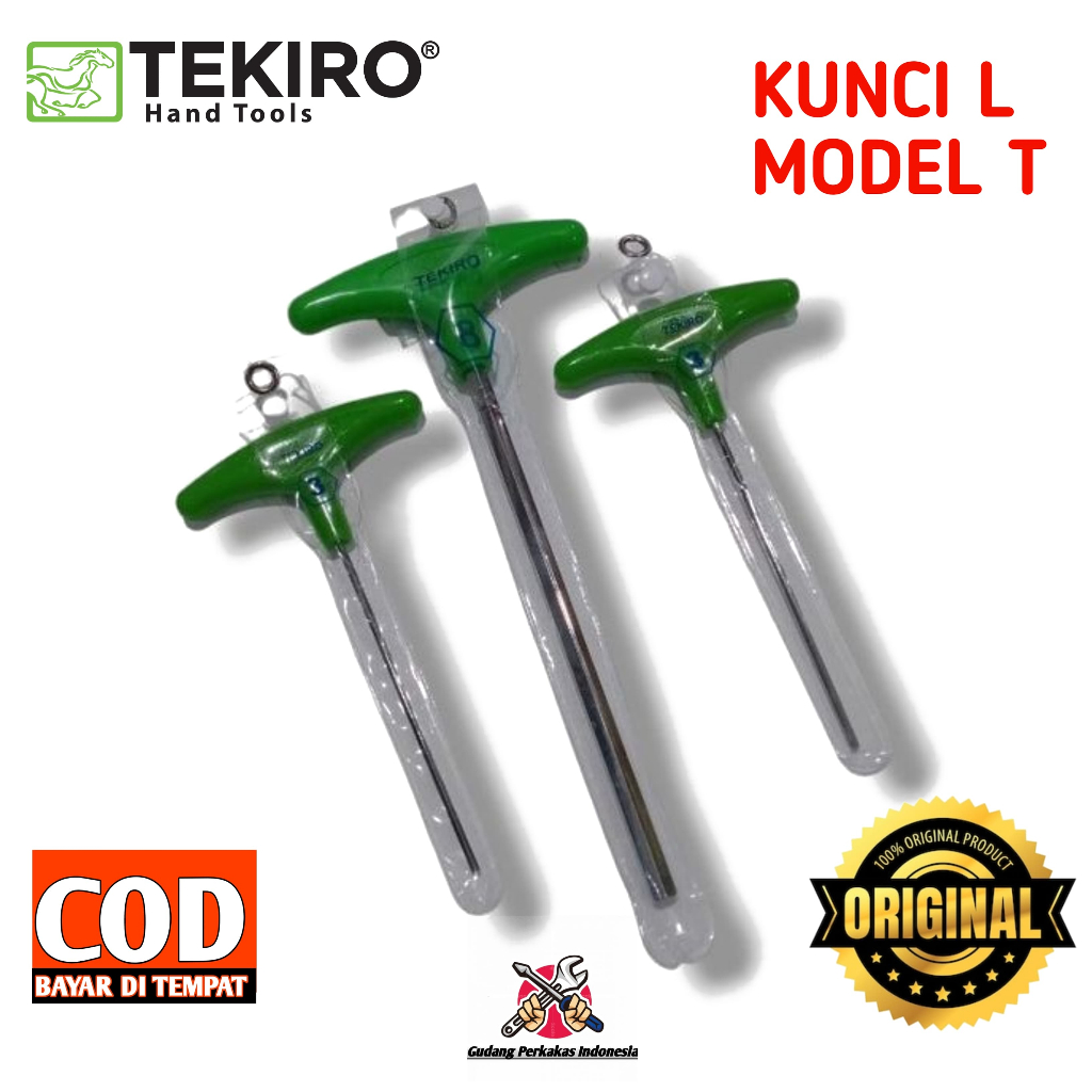 Jual KUNCI L MODEL T TEKIRO 3 4 5 6 - KUNCI L HEXAGONAL MODEL T SHAPE ...