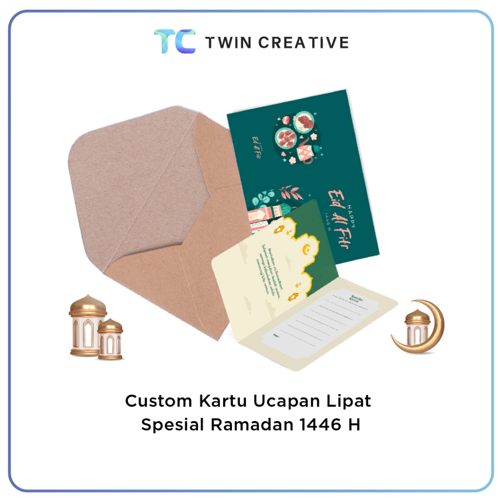 Jual Custom Kartu Ucapan Lipat Ramadan Greeting Card - Thank You Card ...