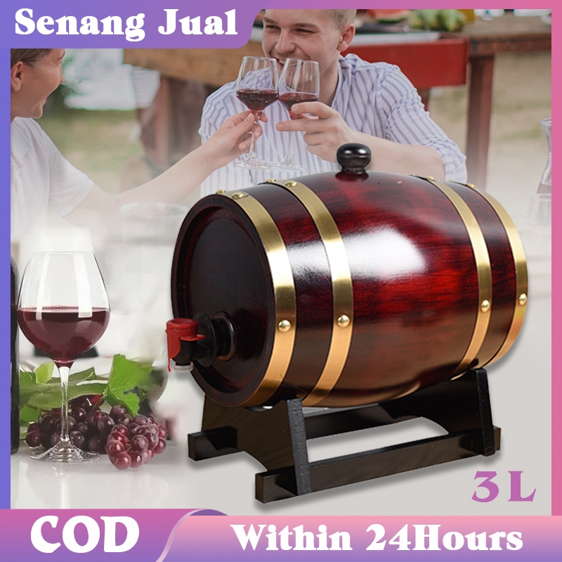 Jual 3l Tong Wine Oak Barrel Wine Dispenser Untuk Pameran Kilang Anggur ...