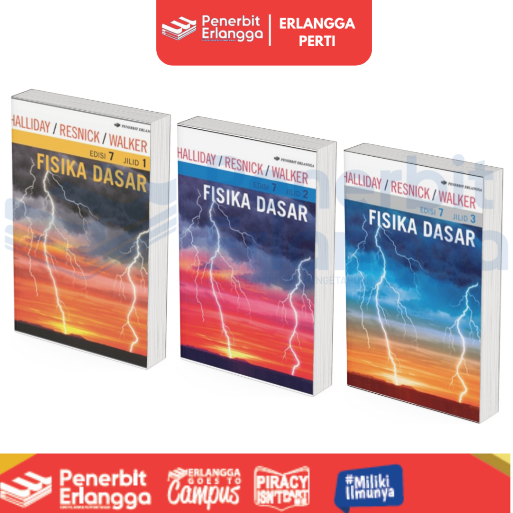 Jual [Erlangga] Buku Referensi Mahasiswa: Fisika Dasar Edisi 7 Jilid 1 , 2 , & 3 - halliday ...