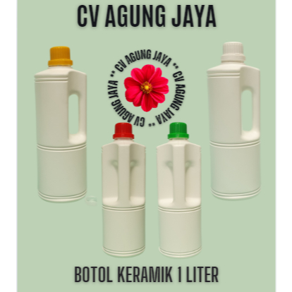 Jual Botol Pupuk Keramik 1 L Putih / Botol Pupuk Organik / Botol ...