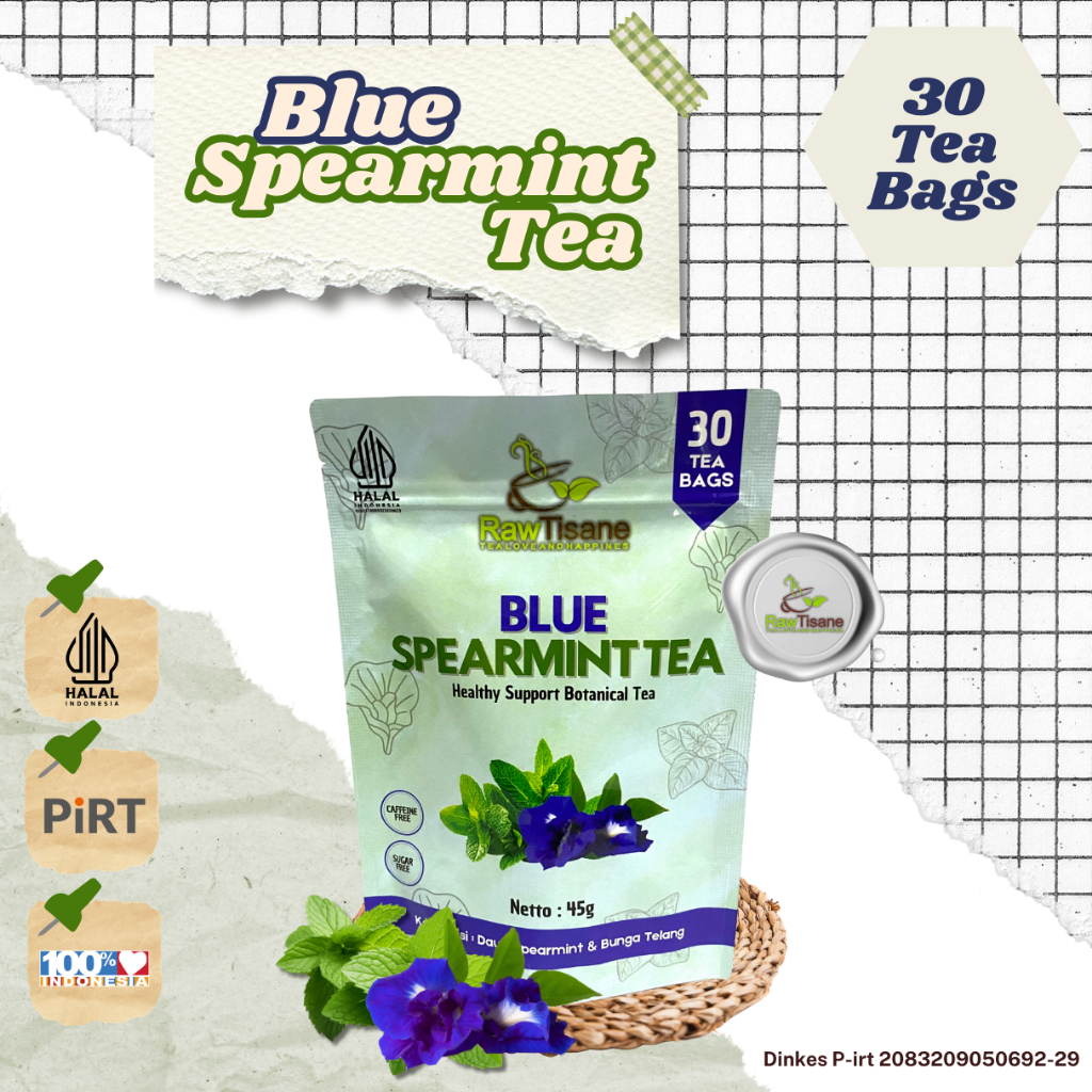 Jual RAW TISANE Blue Spearmint Tea : Teh Celup Bunga Telang & Daun Spearmint Isi 30 Tea Bag ...