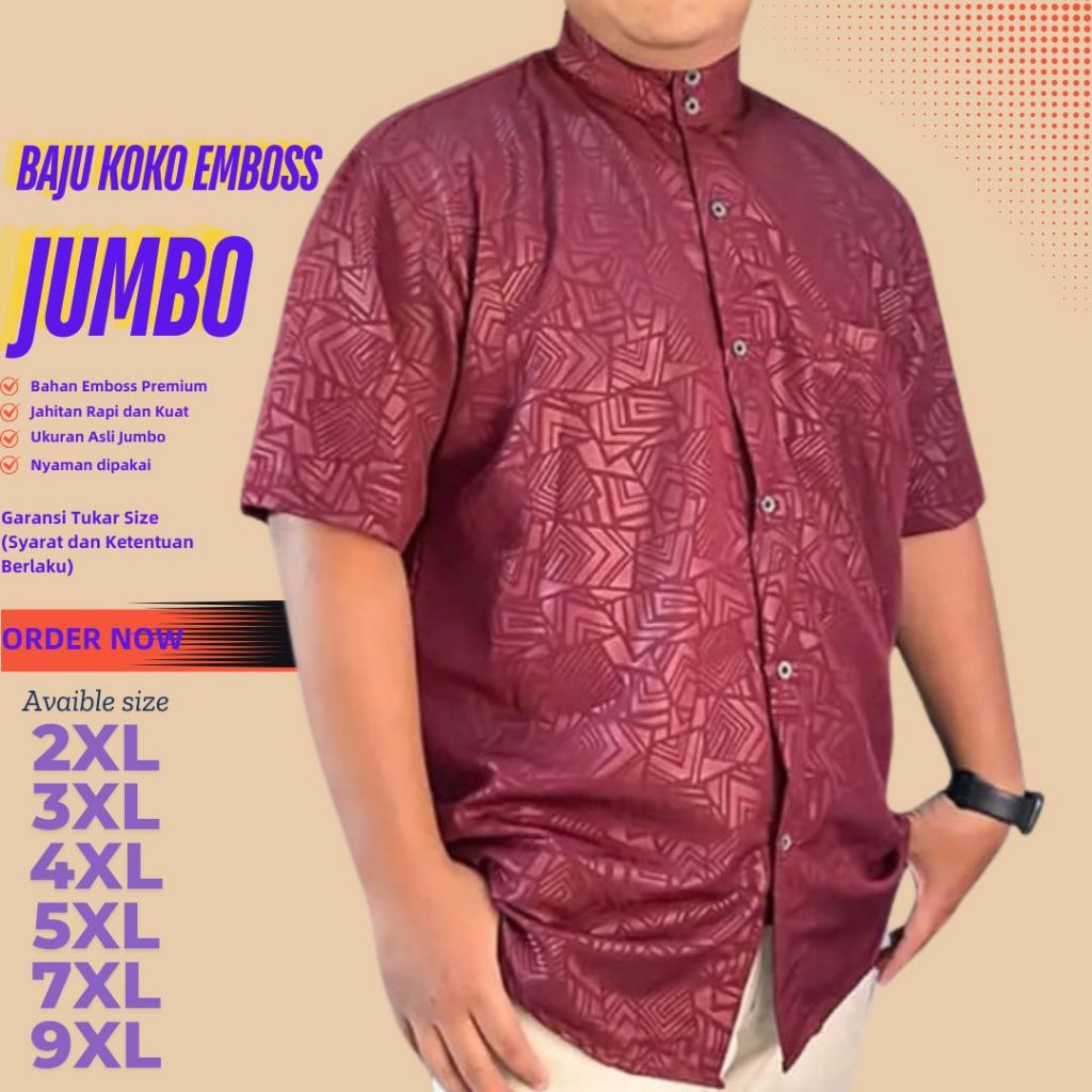 Jual Baju Muslim Pria Koko Emboss sultan Bigsize Jumbo 2xl 3xl 4xl 5xl 6xl 7xl 8xl 9xl Terbaru ...