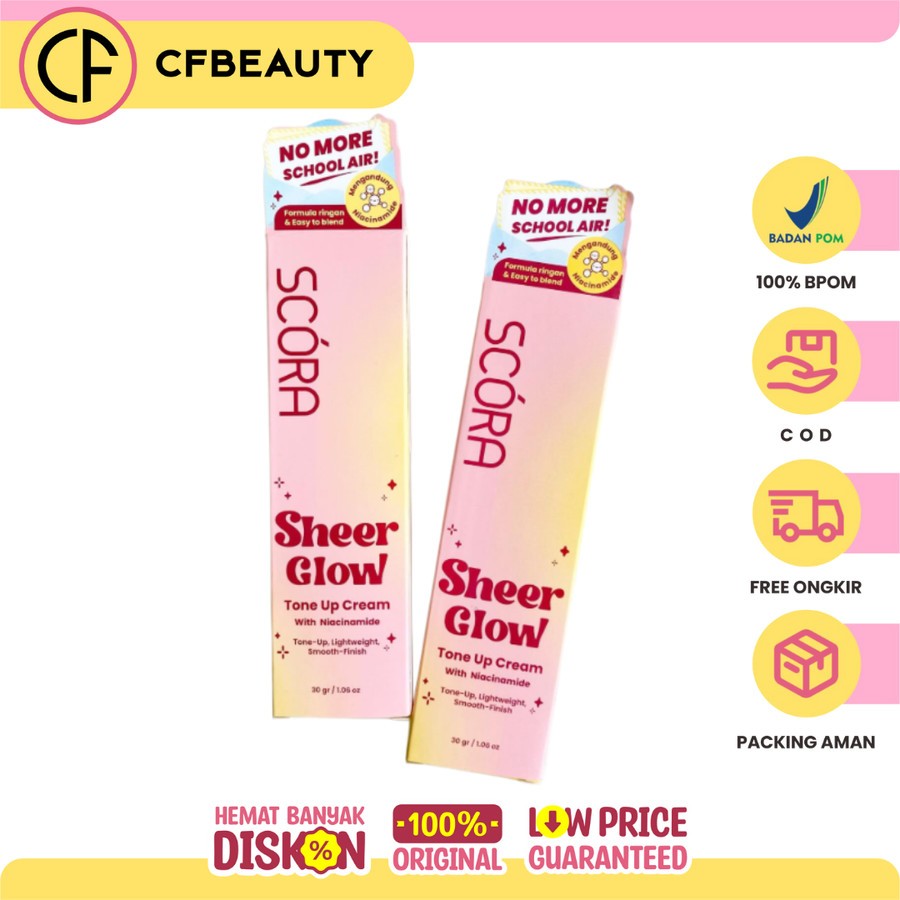 Jual SCORA Sheer Glow Tone Up Cream 30 Gr | Shopee Indonesia