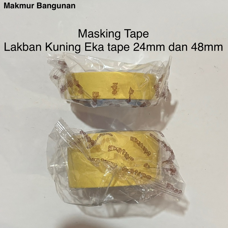 Jual Lakban Kertas Kuning/Masking Eka Tape 24mm 48mm 15 Meter | Lem ...