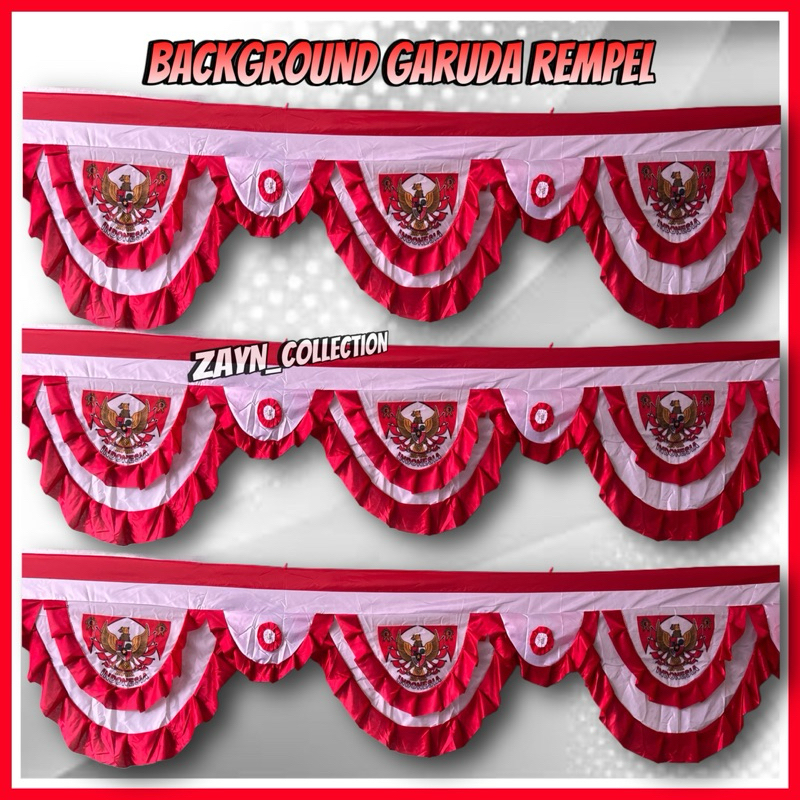 Jual BENDERA BACKGROUND GARUDA REMPEL MERAH PUTIH TERBARU 10 GELOMBANG ...