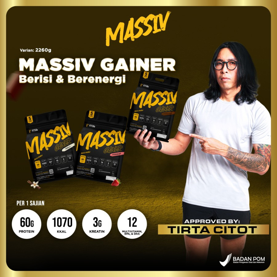 Jual FITlife Massiv Gainer 5 lbs 2260 gram (MPro Upgraded) - fit life ...
