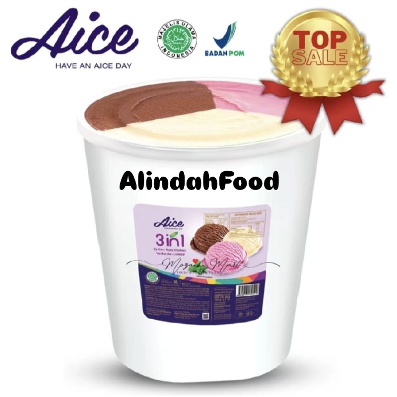 Jual AICE ES KRIM 3 in 1 (Stroberi, Vanila, Chocolate) | Shopee Indonesia