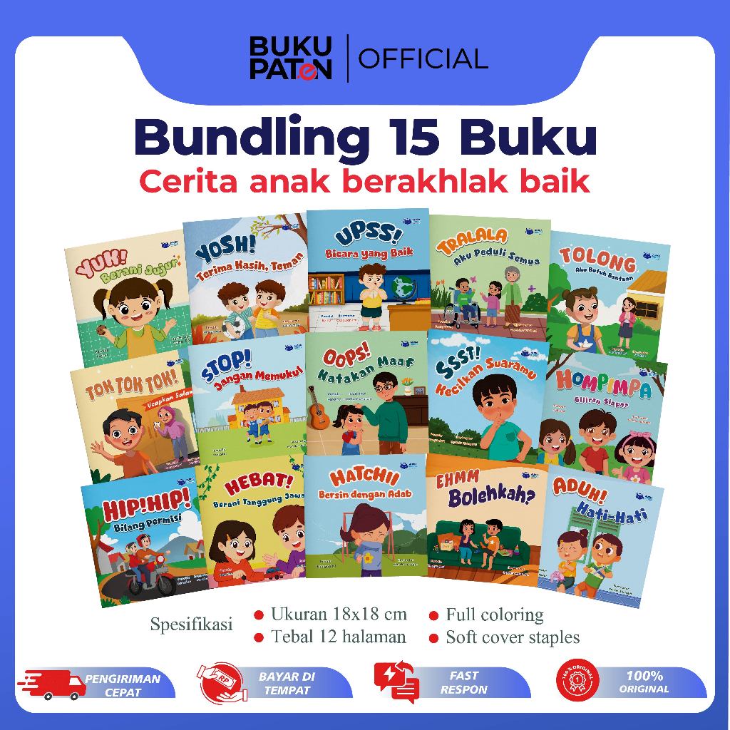 Jual (Bundling 15 Buku) Buku Cerita Anak Brakhlak Baik : Sekumpulan Cerita Inspiratif Untuk ...