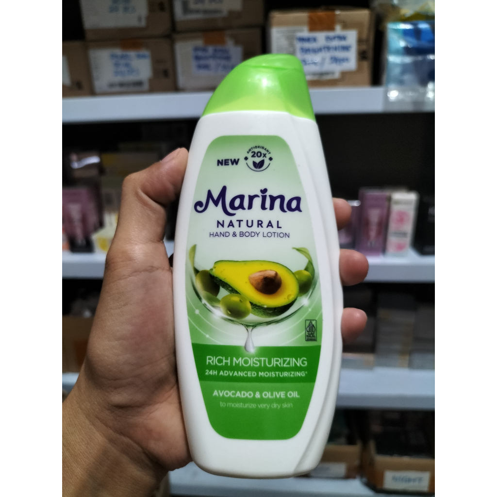 Jual Marina Natural Hand & Body Lotion Rich Moisturizing Avocado + Olive Oil 190ml | Shopee ...