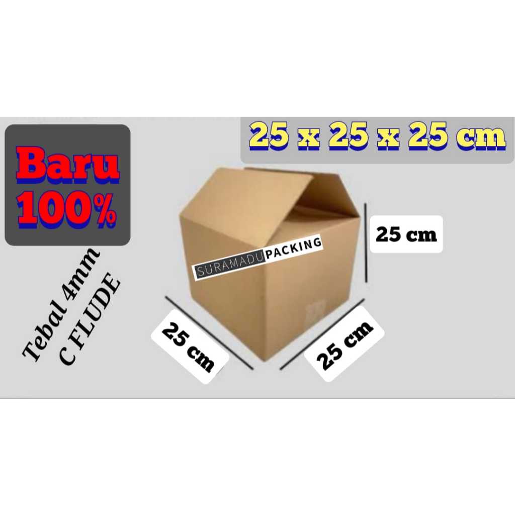 Jual Kardus box karton packing 25x25x25 cm Packing Polos dan Tebal 4mm ...