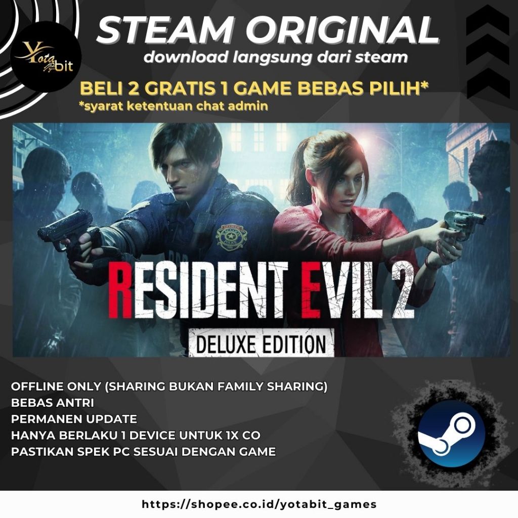 Jual Resident Evil 2 / Biohazard Re:2 Deluxe Edition PC Sharing Original Offline | Shopee Indonesia