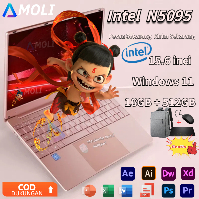 Jual 【AMOLI】N5095 Laptop baru asli layar IPS HD 15,6 inci RAM16GB ...