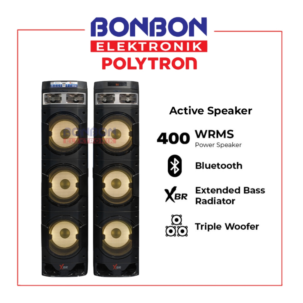 Jual Polytron Active Speaker PAS 10DF38 / 10DF38 / PAS-10DF38 - Triple Woofer - Stereo Speaker ...