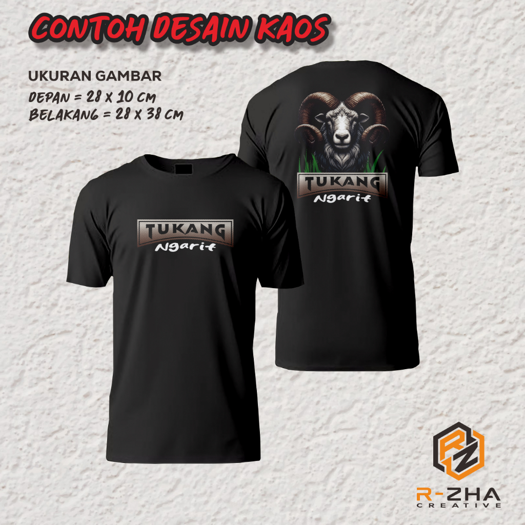 Jual KAOS TUKANG NGARIT WARNA HITAM COSTUM SABLON DTF RASTER BAHAN ...