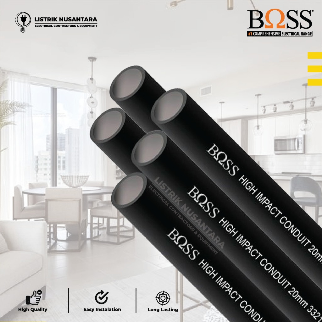 Jual Pipa Instalasi Listrik Conduit 20 mm / Elektrikal BOSS Warna Putih ...