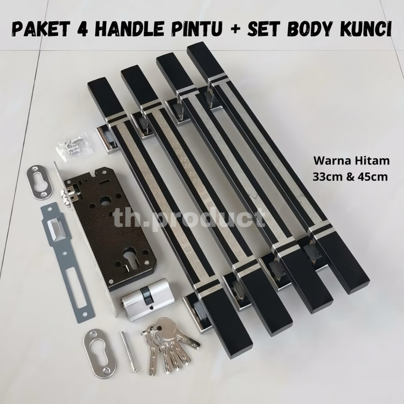 Jual Handle Pintu Rumah Stainless 45cm 33cm Set Body Kunci Tarikan ...