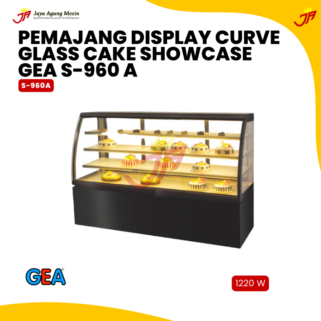 Jual GEA PEMAJANG DISPLAY CURVE GLASS CAKE SHOWCASE GEA S-960 A | Shopee Indonesia