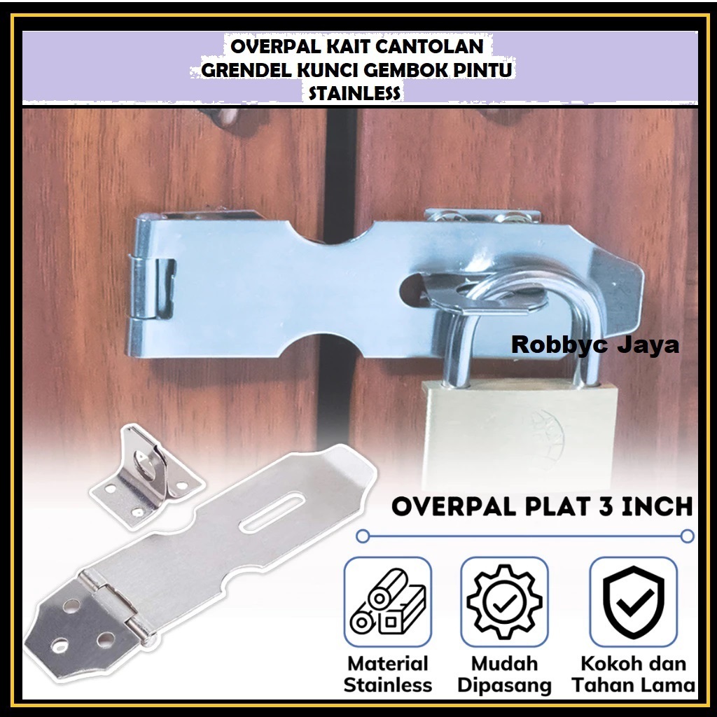 Jual Overpal Plat 3 Inch / Overval Kait Cantolan Gembok Pintu 3 ...