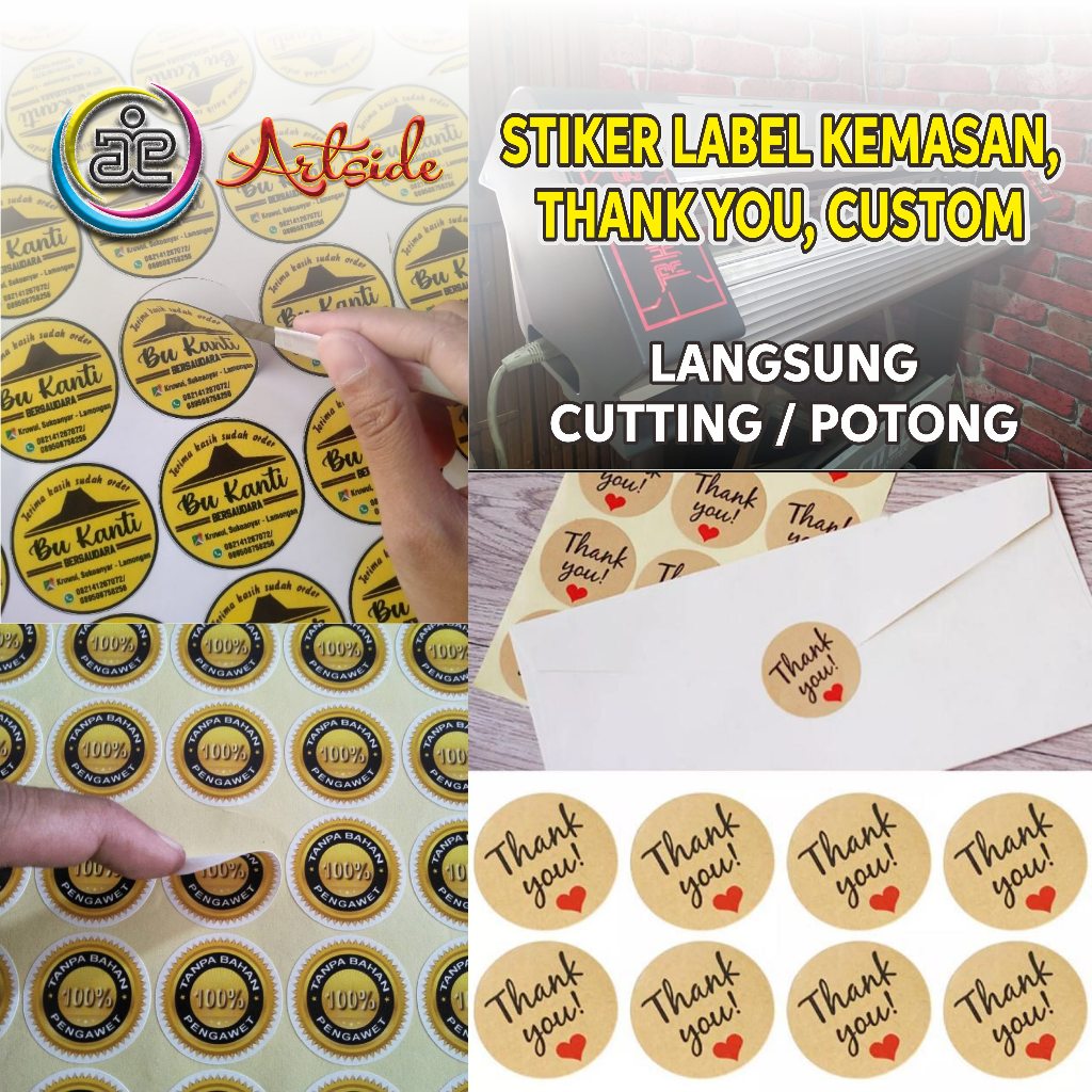 Jual Cutting Sticker / Sticker Label Jualan Ukuran CUSTOM / Logo dan ...