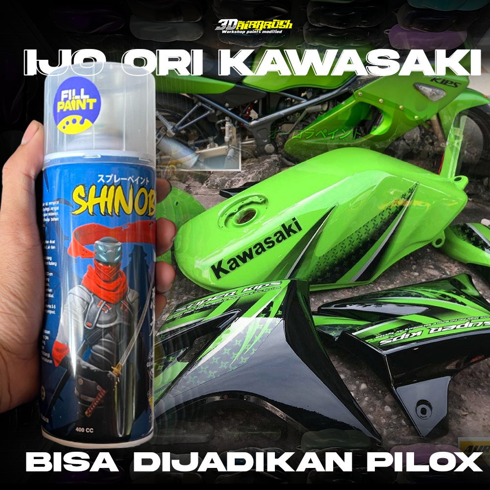 Jual ( BISA DI JADIKAN PILOX ) CAT HIJAU ORIGINAL KAWASAKI ( LIME GREEN ...