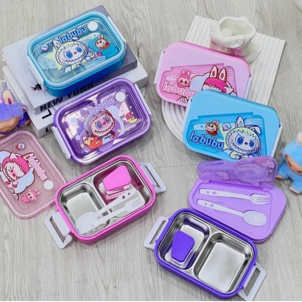 Jual KOTAK MAKAN STAINLESS STEEL 304 ANTI TUMPAH 2 3 SEKAT BENTO LUNCH BOX SET KOTAK BEKAL ANAK ...