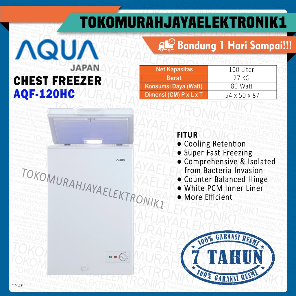 Jual Chest Freezer AQUA 100 Liter Cold Chain AQF-120HC Super Fast ...