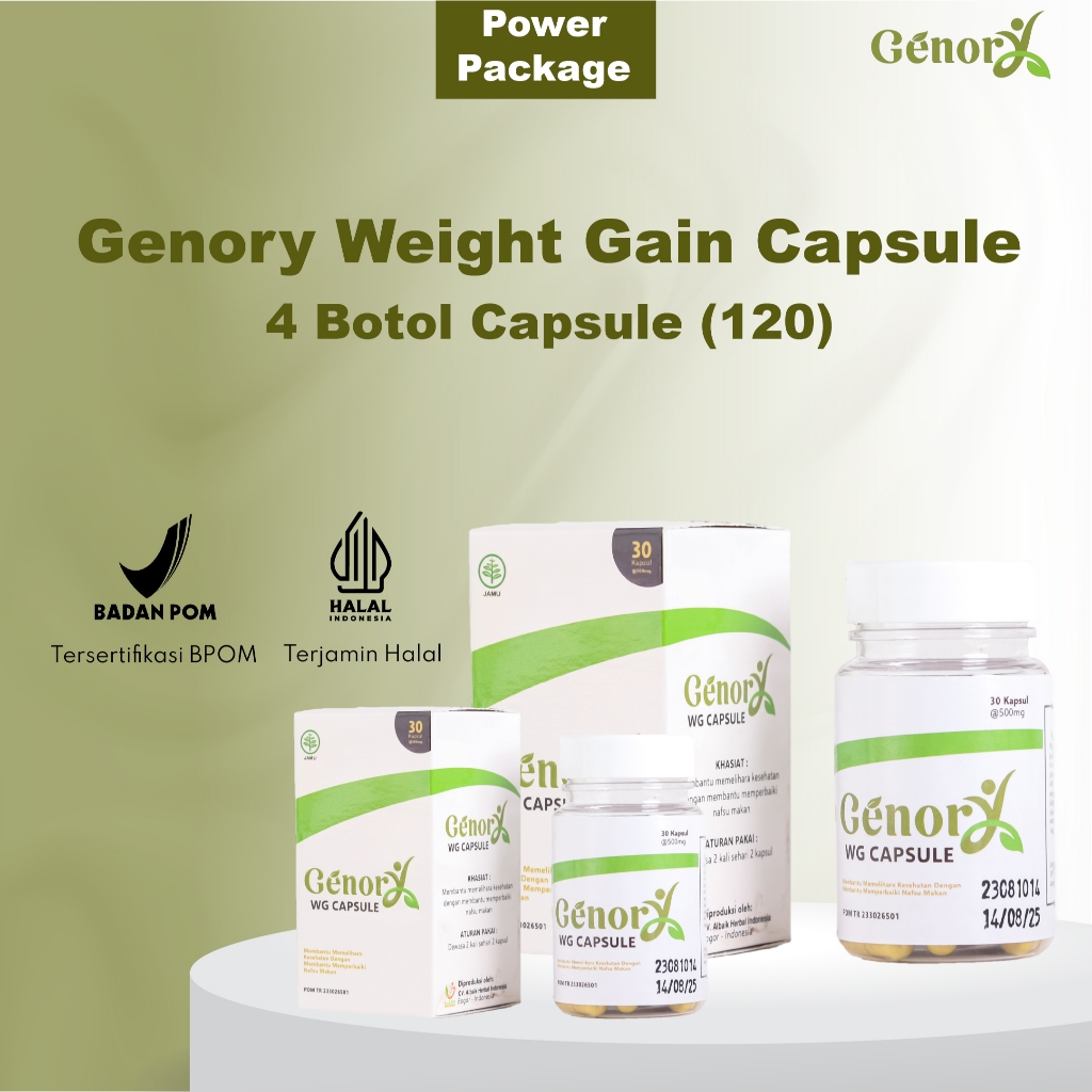 Jual GENORY Capsule Penggemuk BB (Paket 4 Botol) | Shopee Indonesia