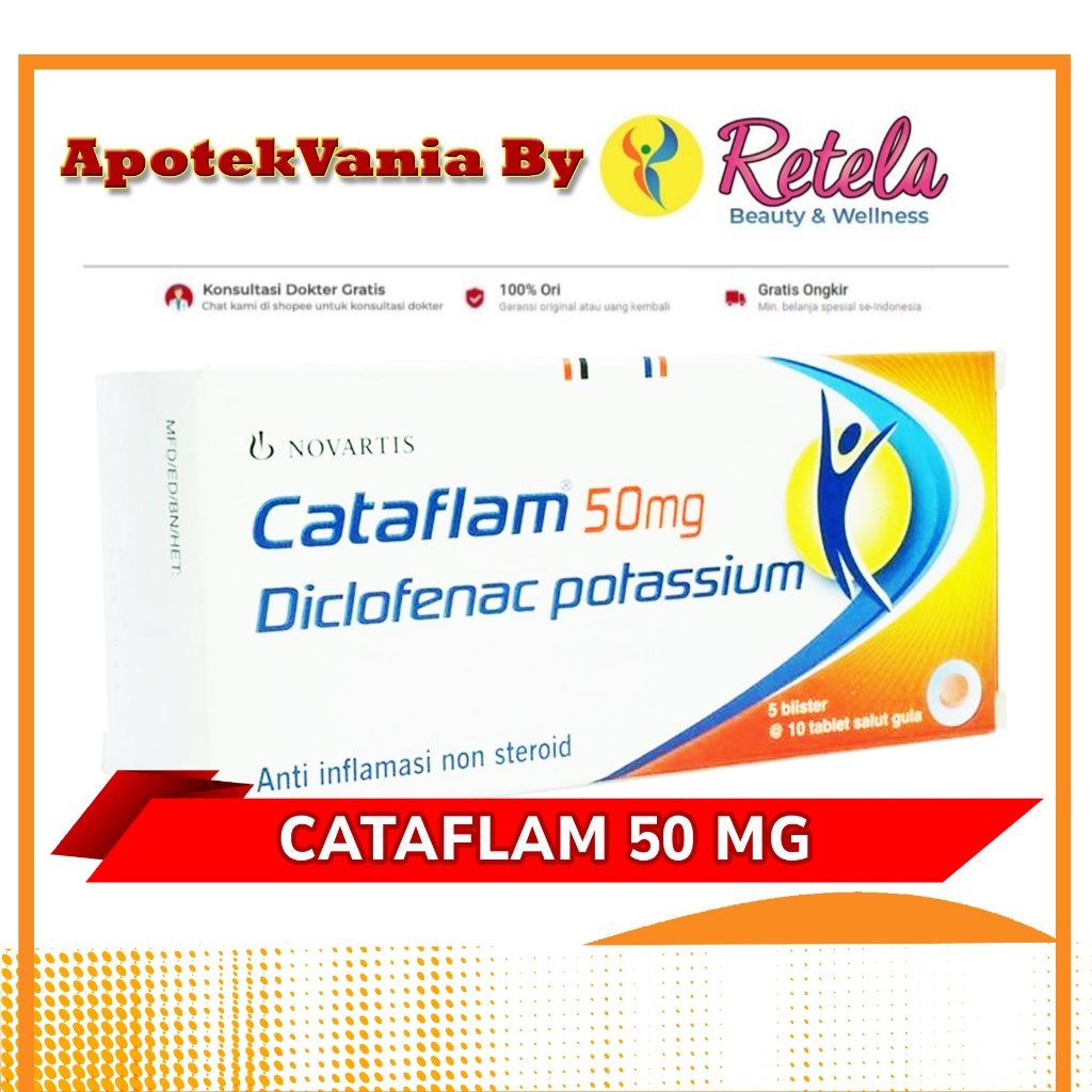 Jual CATAFLAM 50MG 1 BLISTER ISI 10 TABLET | Shopee Indonesia