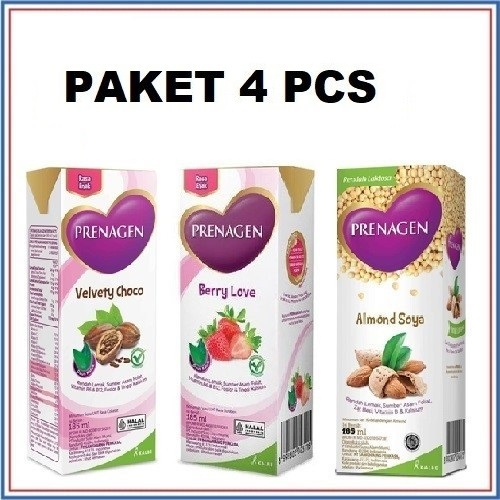 Jual PAKET 4 PCS PRENAGEN SUSU IBU HAMIL UHT 185ML CHOCO BERRY ALMOND | Shopee Indonesia