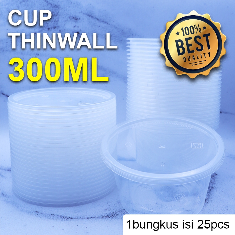 Jual Cup Mangkuk Plastik Thinwall Bowl Bulat Plastik Thinwall 300ML 1 ...