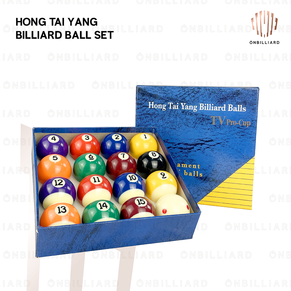 Jual HONG TAI YANG Billiard Ball Set TV Pro Cup 57.2mm Black White Bola ...