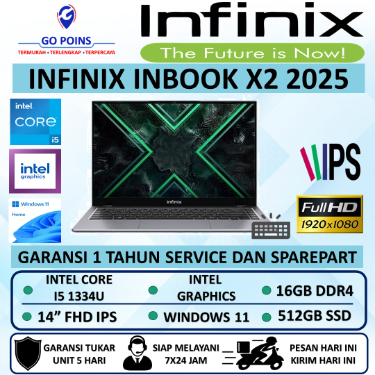 Jual Laptop Infinix Inbook X2 2025 Intel Core I5 1334U RAM 16GB 512GB ...