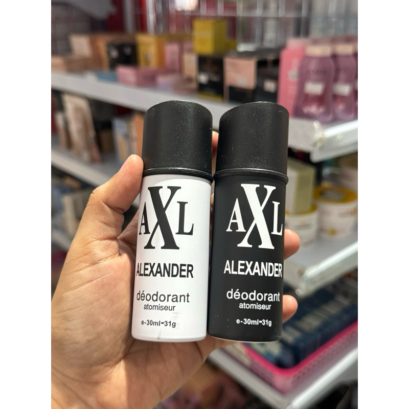 Jual AXL Alexander Deodorant Spray White - AXL Deo Putih 30ml | Shopee ...