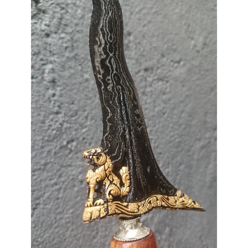 Jual keris pusaka singo barong kinatah kuningan sari murah | Shopee ...