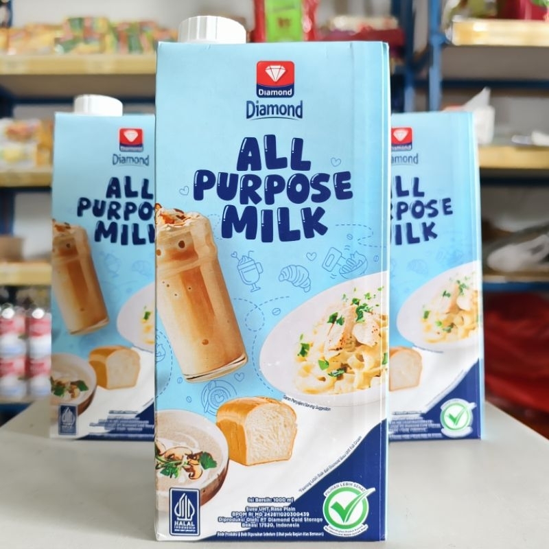 Jual Diamond All Purpose Milk 1Lt / Susu Diamond UHT Fullcream Plain 1Liter / Susu Fullcream ...