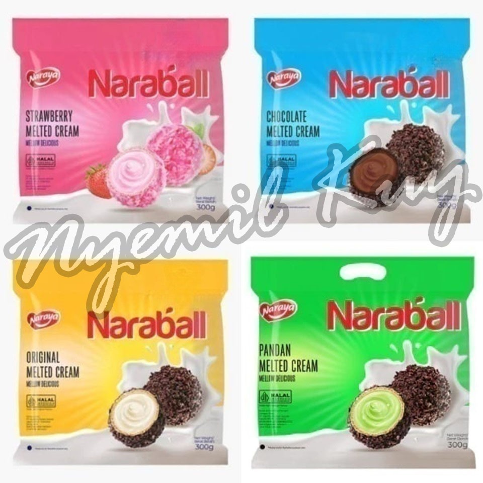 Jual Naraya NARABALL Biscuit Wafer Ball Original Chocolate Strawberry ...