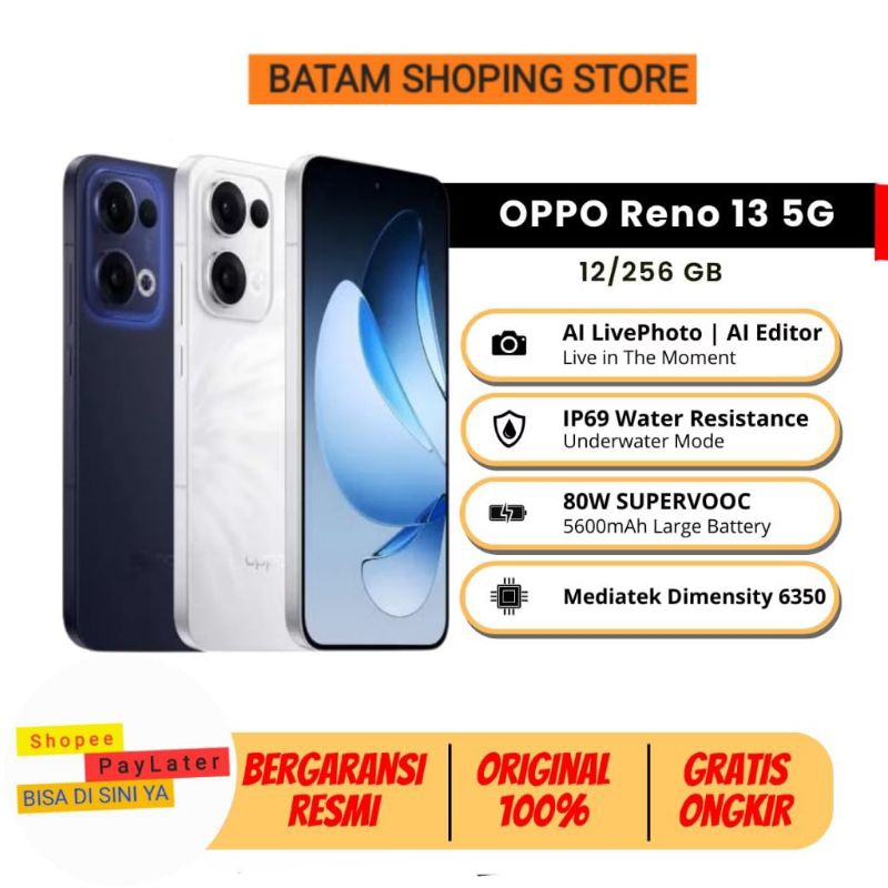 Jual OPPO RENO 13 5G RAM 12/256GB | IP69 WATER RESISTANCE | 80W ...