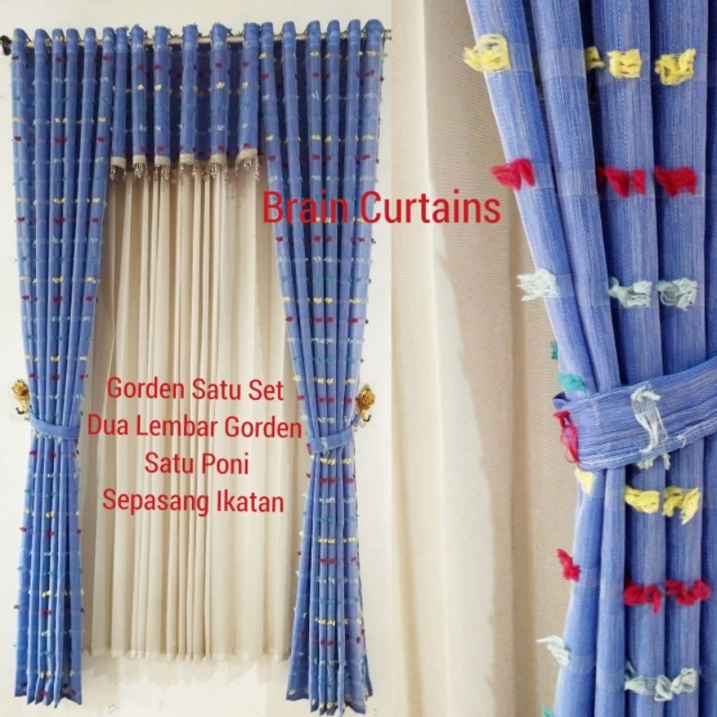 Jual Gorden Satu Set Lengkap Dengan Poni Atas Pintu Jendela Ruang Tamu ...
