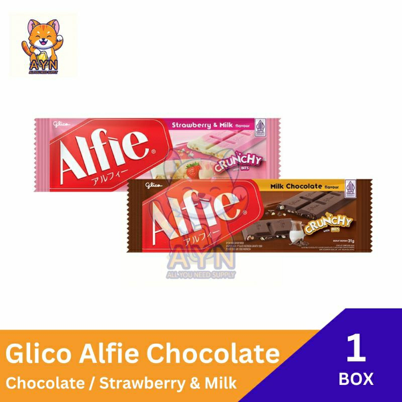 Jual Glico Alfie Chocolate Crispy [ 1 box isi 10 pcs ] | Shopee Indonesia