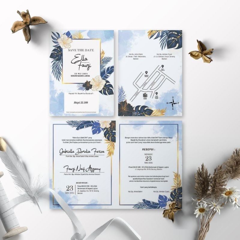 Jual Undangan Pernikahan Murah Desain Full Color Bahan BriefCard 150gsm ...