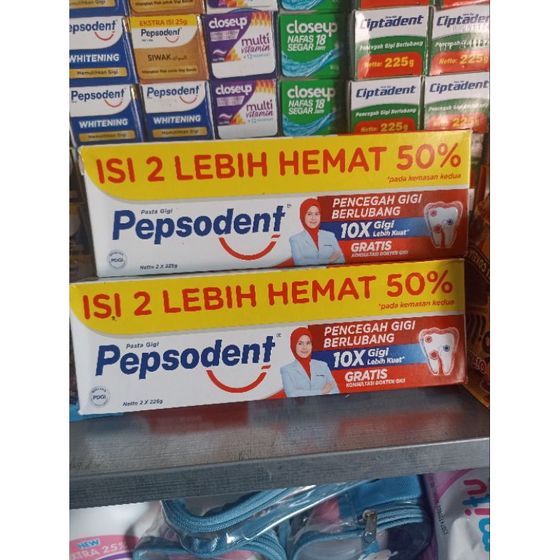 Jual Pepsodent merah 225 gr kemasan isi 2 lebih hemat Pasta gigi ...
