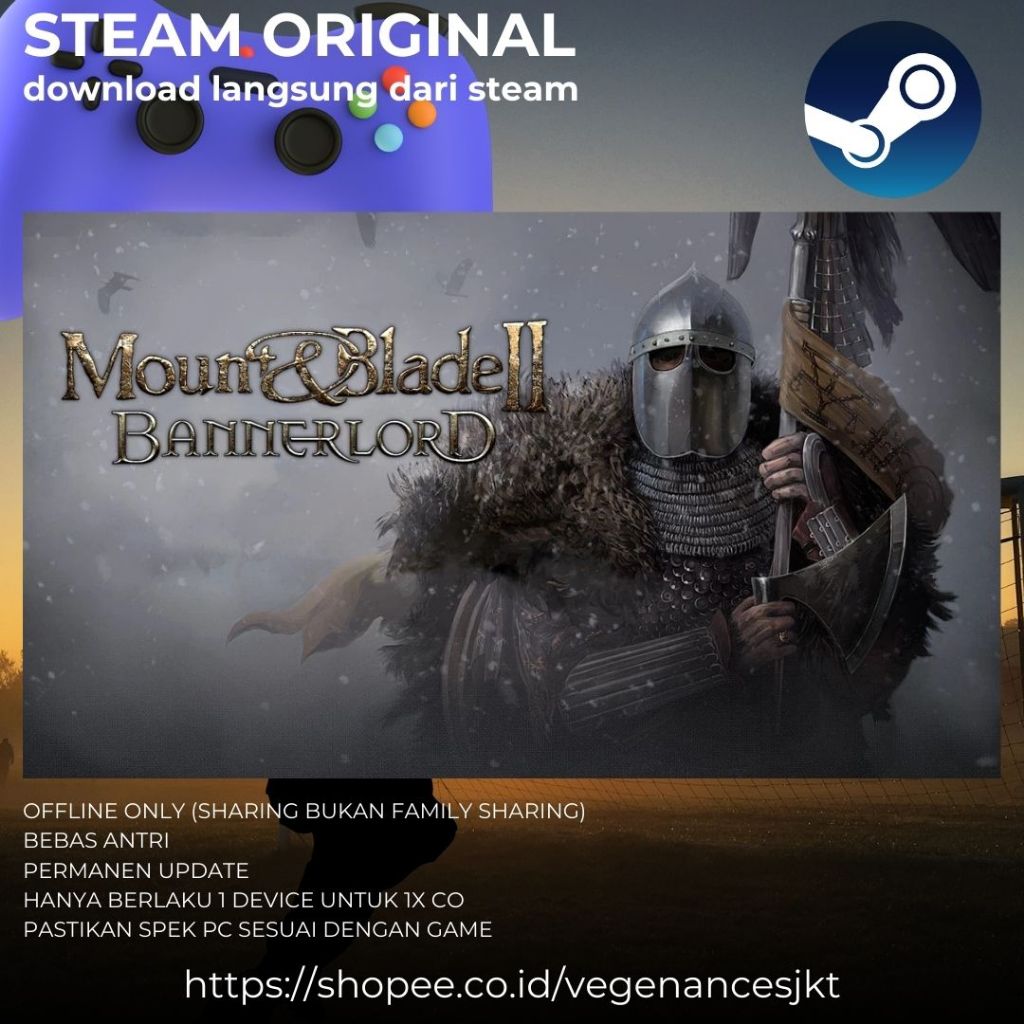 Jual Mount & Blade II Bannerlord PC Game Sharing Original + Latest ...