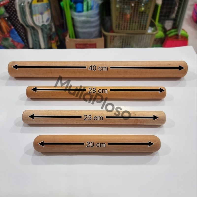 Jual Penggilas Adonan kue ROLLING PIN Glenderan Kayu Mahoni Asli Panjang 15cm,20cm,25cm,28cm ...