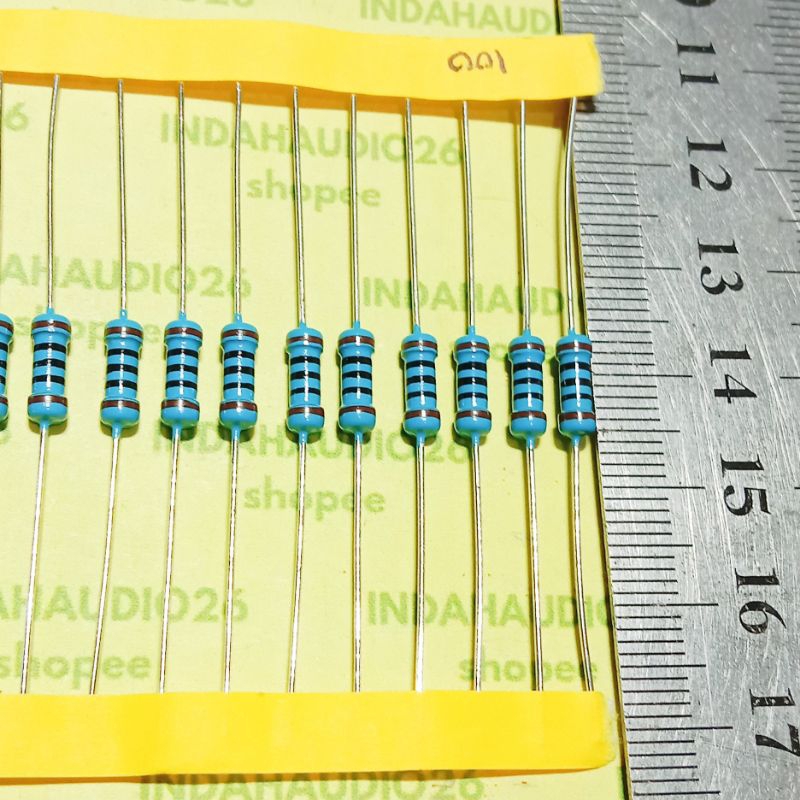 Jual taiwan 100R 1/2W 1% metal film kaki tebal tembaga resistor 100 ohm 1/2w 1 persen setengah ...